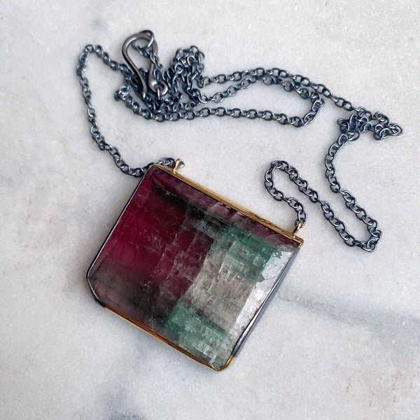 Large Rubellite Tourmaline Necklace - Mavens