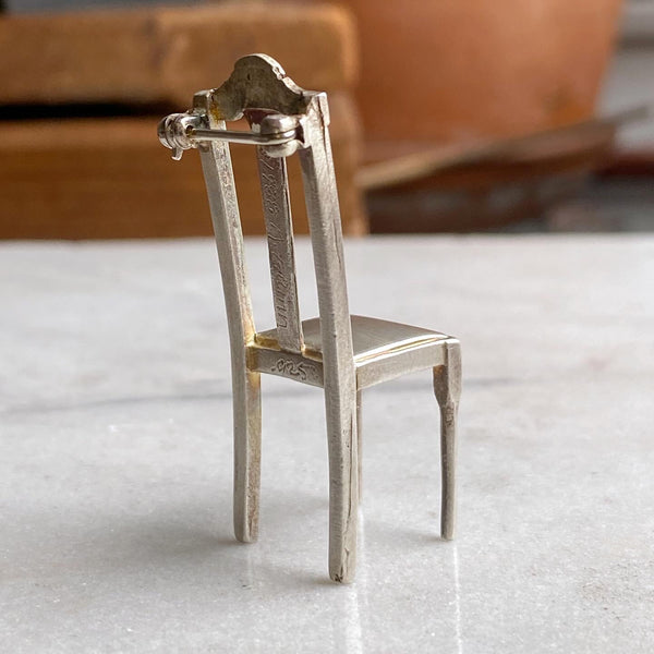Sterling Silver Chair Pin - Mavens