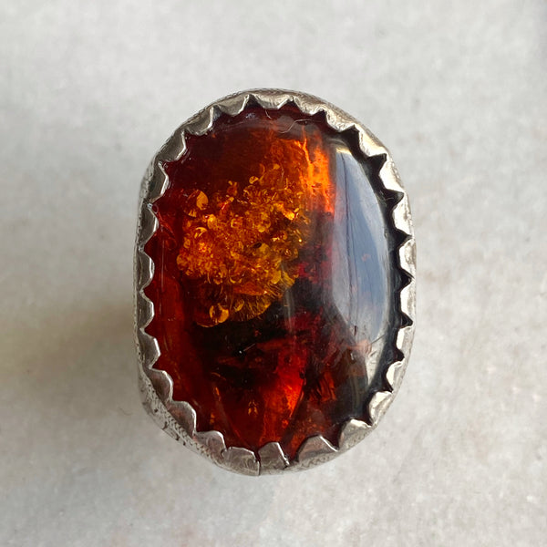 Hand-engraved Amber Ring - Mavens